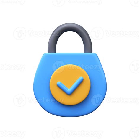 Check Mark Security Icon 3d Lock Icon 24300164 Png
