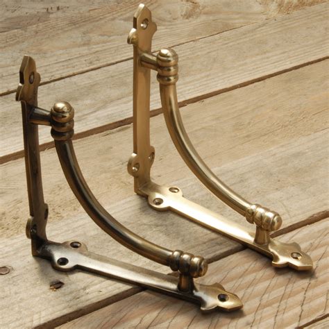 Solid Antique Brass Vintage Industrial Albion Metal Shelf Bracket