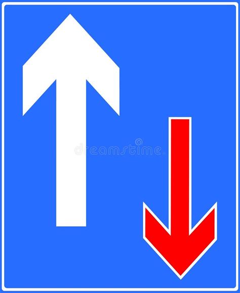 Traffic Has Priority Over Oncoming Vehicles Stock Vector Illustration