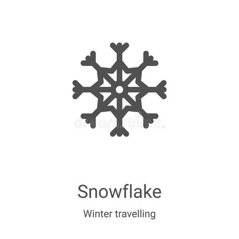 Snowflake Icon Vector From Winter Travelling Collection Thin Line Snowflake Outline Icon Vector