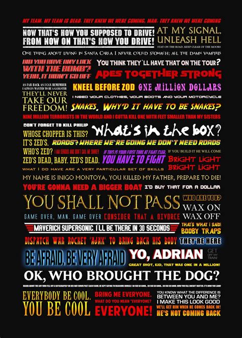 Famous Movie Quotes Poster By Stustu Displate