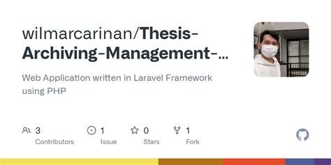 github wilmarcarinan thesis archiving management system web