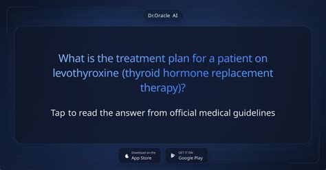 What Is The Treatment Plan For A Patient On Levothyroxine Thyroid Hormone Replacement Therapy