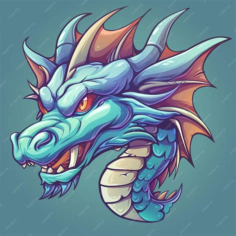 Dragon Head Illustration Icon Cartoon Graphics Premium Ai Generated Image