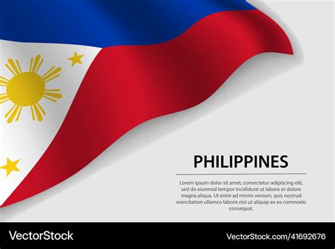 Philippine Flag Wave Banner Royalty Free Vector Image
