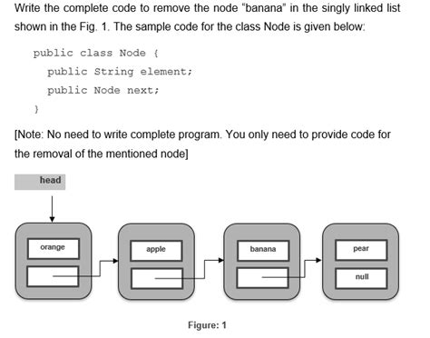 Solved Write The Complete Code To Remove The Node Banana Chegg