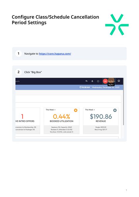 Setting Scheduleclass Cancellation Periods Hapana Support