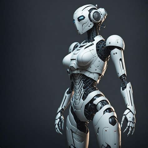 Premium Photo White Robot Woman With Smiling Face