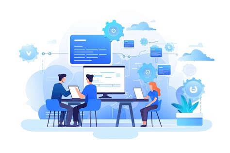 premium photo scene depicting a team of developers working on mobile