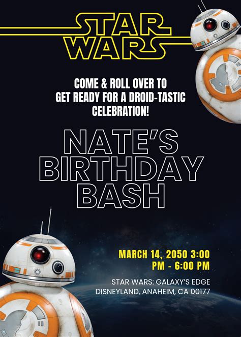 Star Wars Invitation Template
