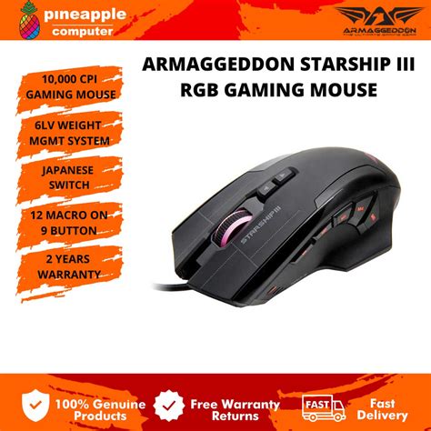 Armaggeddon Starship Iii Rgb Gaming Mouse 10000 Cpi Shopee Malaysia