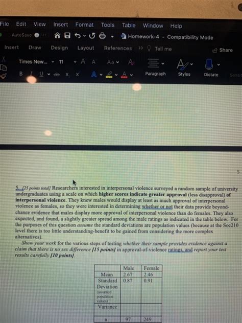 Solved File Edit View Autosave Insert Format Tools Table