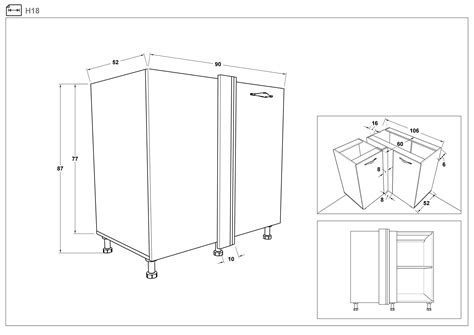 Кухненски шкаф ъглов Дакота 18 ляв Мебели Виденов