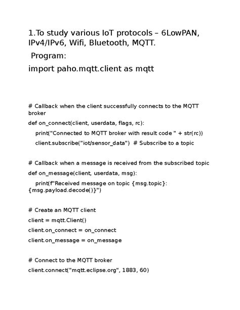 Iot Lab IOT Lab Material For Anna University Students Study Various IoT Protocols