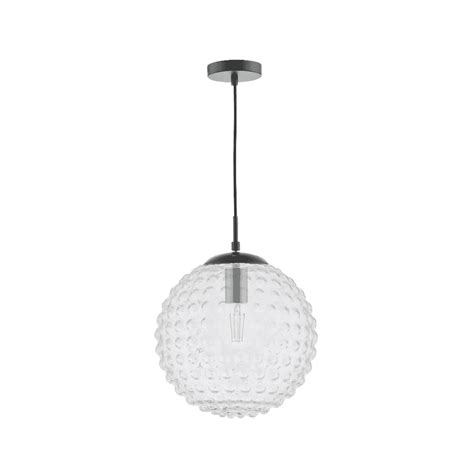 Matt Black Ceiling Light With Clear Bobble Glass Lighting Company Uk