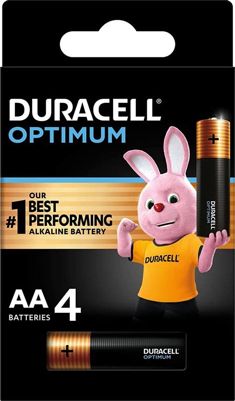 Duracell Optimum Type Aa Alkaline Batteries Pack Of 4 Black 32094