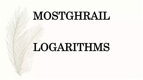 Solving Logarithmic Equations And Inequalities Pptx