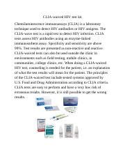 Clia Waived Hiv Test Kit Rapid And Reliable Detection Course Hero