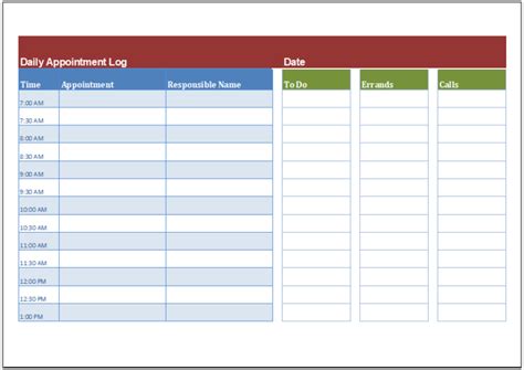 Employee Daily Assignment Log Template For Excel Download