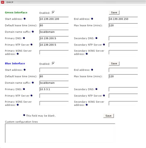 DHCP Administrative Web Page