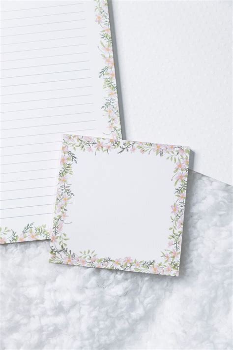 Vintage Cottage Lined Notepad And Memo Pad Floral Border Stationery Notepad And Memo Pad Dated