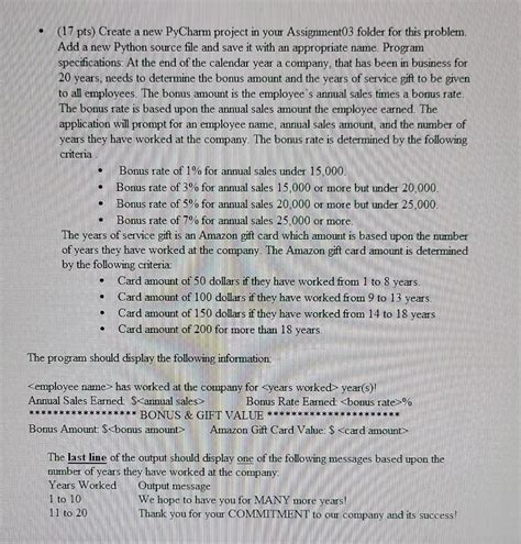 Solved 17 Pts Create A New Pycharm Project In Your