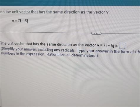 Solved The Unit Vector That Has The Same Direction As The Chegg Com