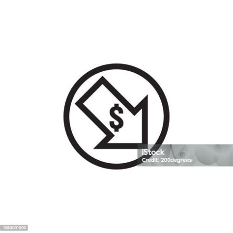 Dollar Arrow Decrease Icon Money Arrow Symbol Economy Stretching Rising