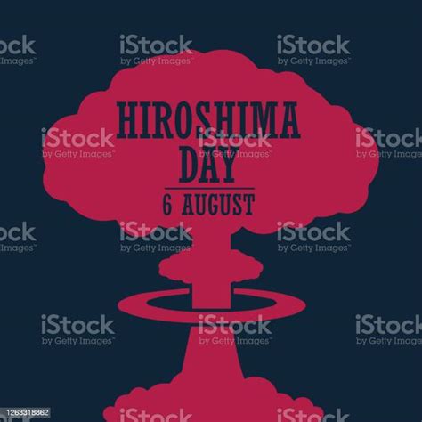 히로시마의 날 8월 6일 붉은 색 핵폭탄 폭발 포스터 일러스트 벡터 히로시마 평화 기념관에 대한 스톡 벡터 아트 및 기타 이미지 히로시마 평화 기념관 포스터 폭탄