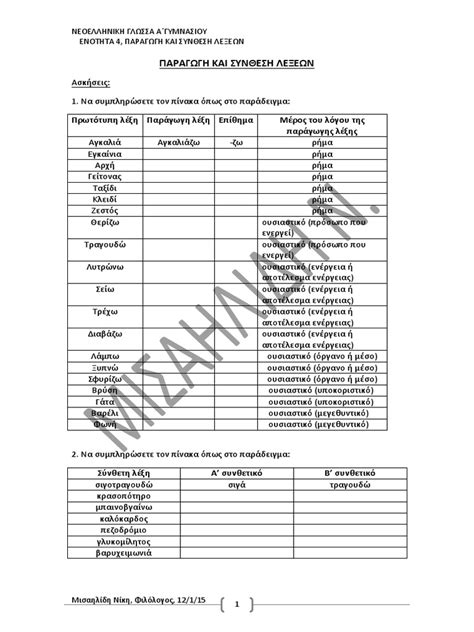 ΠΑΡΑΓΩΓΗ ΚΑΙ ΣΥΝΘΕΣΗ ΛΕΞΕΩΝ Pdf Pdf