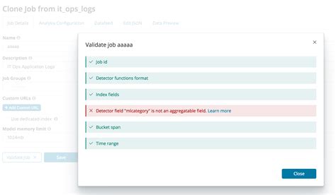 Ml Validate Job Doesnt Work For Jobs Using Categorization · Issue