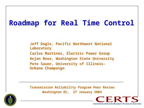 Ppt Roadmap For Real Time Control Transmission Reliability Program