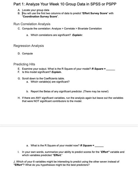 Solved Part Analyze Your Week Group Data In SPSS Or Chegg