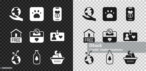 지구 지구본 발자국 기부 자선 단체 나무 심기 자원 봉사 팀 물병 음식 상자 무료 택배 및 아이콘을 들고 손을 잡으십시오 벡터 개에 대한 스톡 벡터 아트 및 기타 이미지