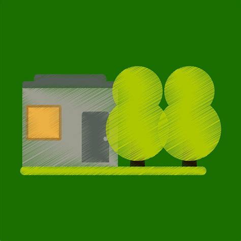 음영 스타일 하우스와 정원 벡터에서 플랫 아이콘 Eps Ai Uidownload