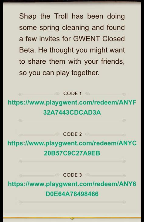 Giveaway Gwent Beta Key The Code Is Just In The Links Redeemxxxx