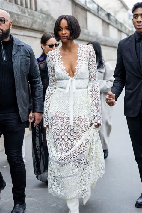 Ciara Wore A Completely Sheer Crystal Covered Gown To The Vanity Fair