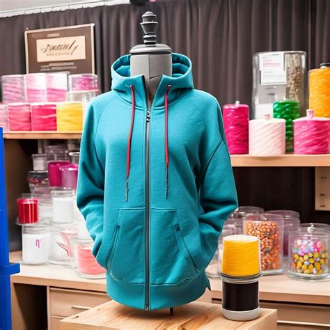 Premium Ai Image A Mannequin With A Blue Hoodie That Says Candy On It