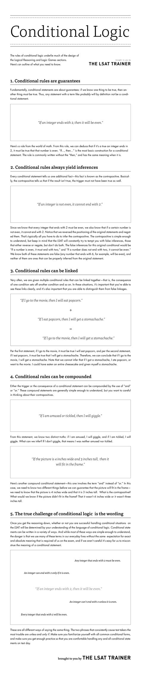 Lsat Conditional Logic Infographic The Lsat Trainer