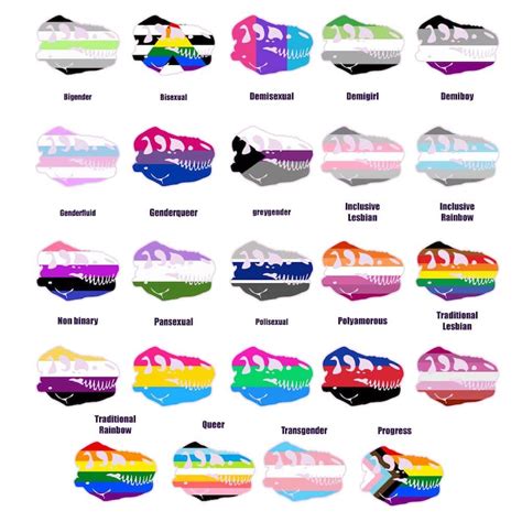Lgbt Pride T Rex Tyrannosaurus Rex Skull Many Pride Flags Available