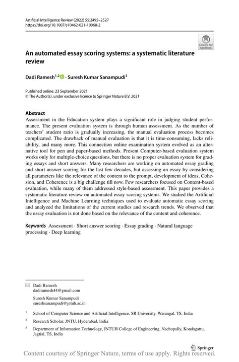 An Automated Essay Scoring Systems A Systematic Literature Review