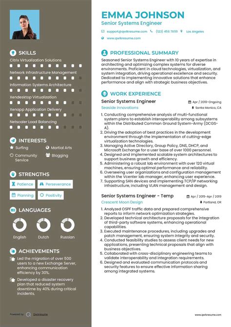 10 Senior Systems Engineer Resume Samples And Templates For 2025