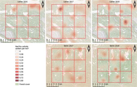 Annual Realized Red Fox Density Maps Derived From The Best Supported Download Scientific
