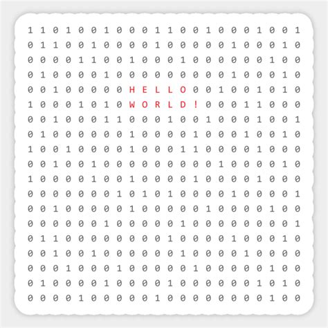 Hello World Binary Code Sample Version 2 Binary Sticker