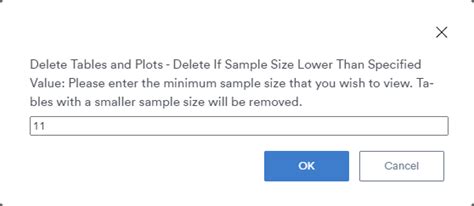 How To Automatically Delete Tables With Low Sample Sizes Displayr Help