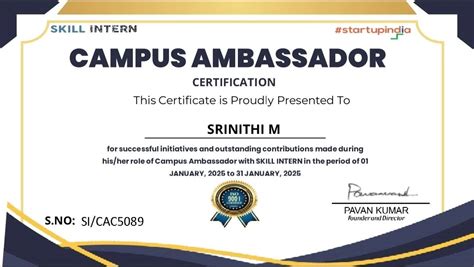 Certificate Unlocked Proud To Have Contributed As A Campus Ambassador Srinithi Mathaiyan