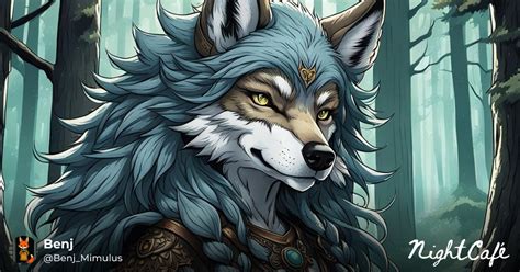 Anime Style Furry Wolf Woman In Forest Ai Art
