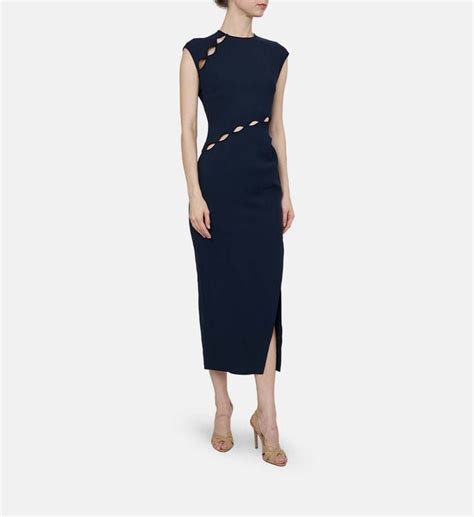 Ba And Sh Chassi Cut Out Midi Dress Women Galeries Lafayette Uae