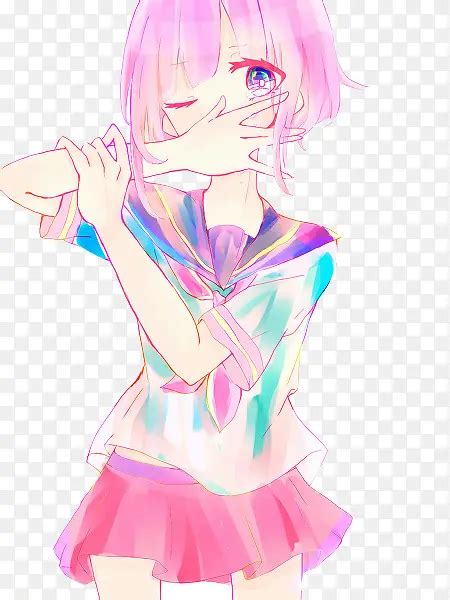 高清手绘粉红色头发的小女孩png图片素材下载图片编号ynvzrobp 免抠素材网