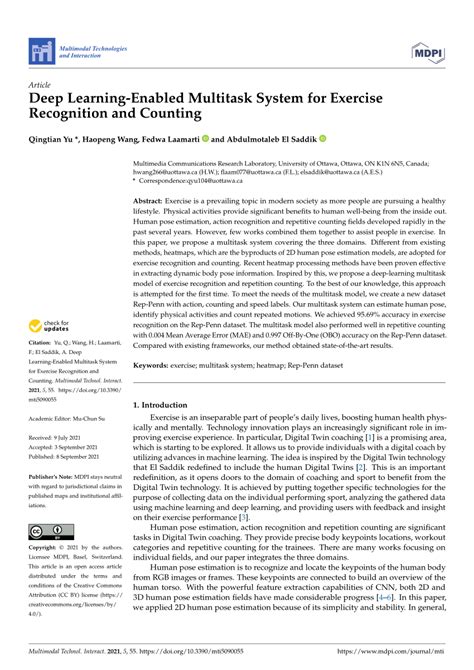Pdf Deep Learning Enabled Multitask System For Exercise Recognition And Counting